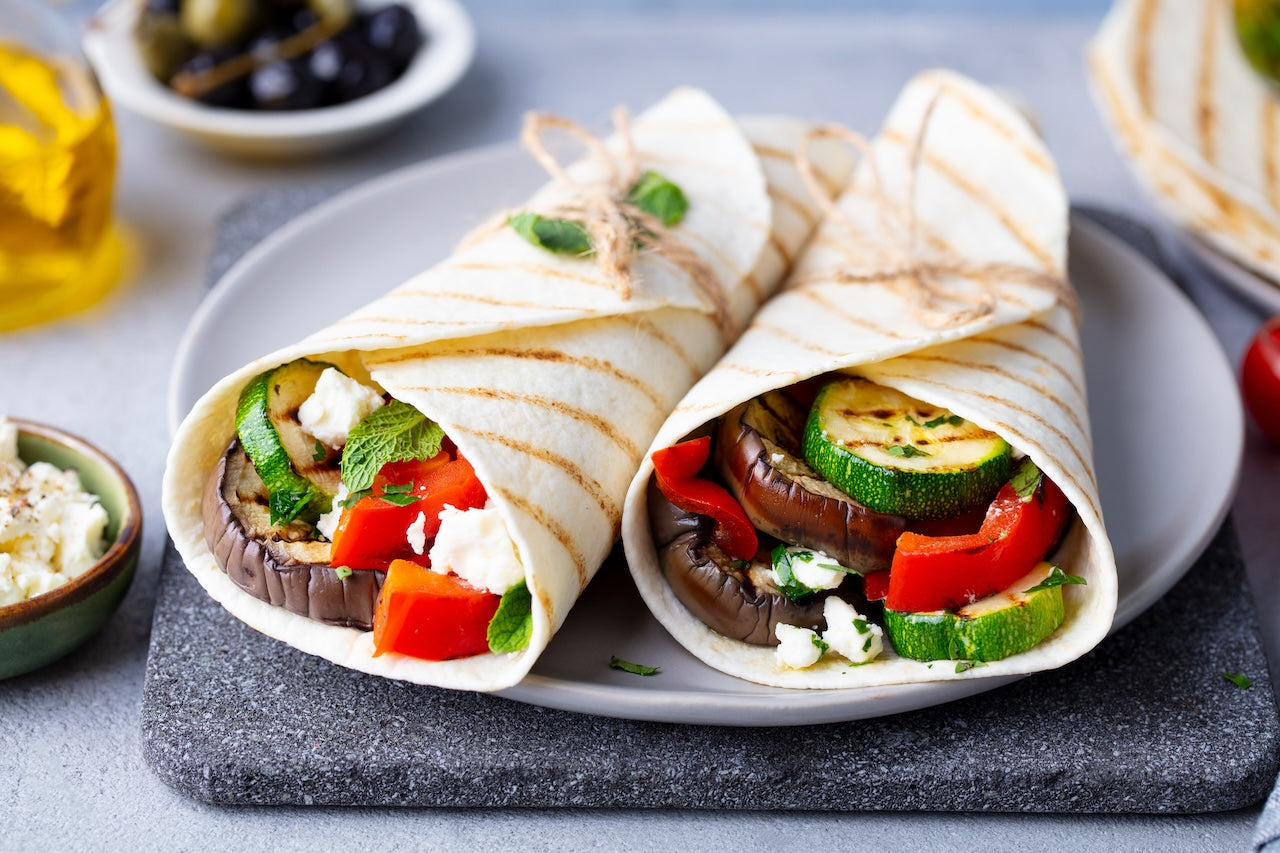Roasted Veggie & Feta Wrap – Dance Shred